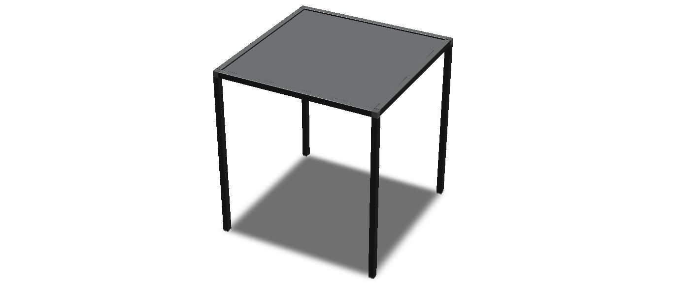 Aluminum Square Dining Table free 3D model | CGTrader