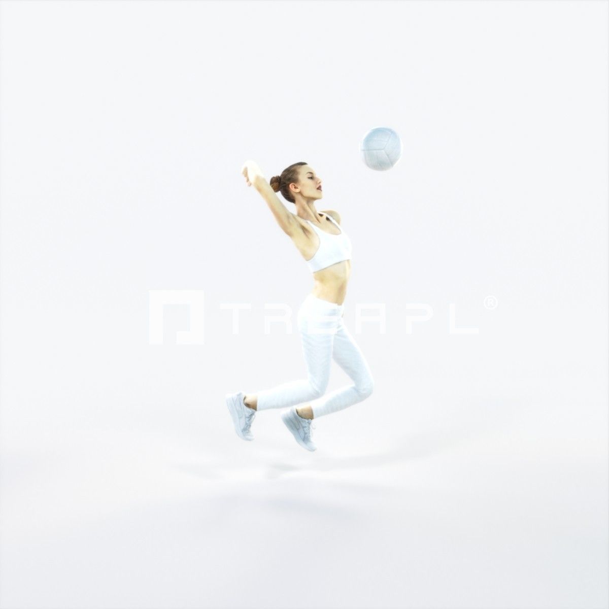 3D model Beauty 17M Jumping Smashing Jumping Sports Woman VR / AR / low ...