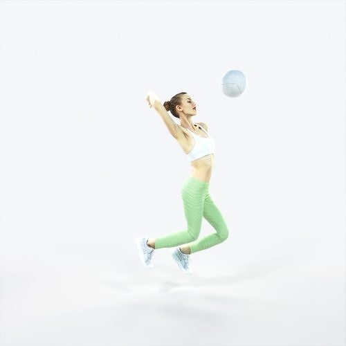 3D model Beauty 17K Jumping Smashing Jumping Sports Woman VR / AR / low ...