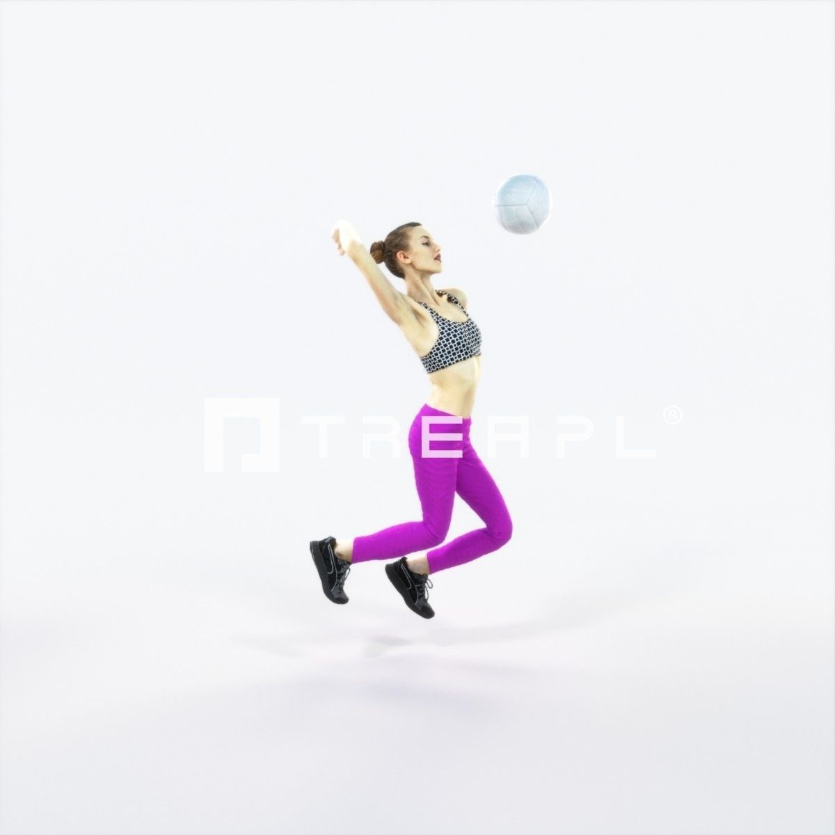 3D model Beauty 17I Jumping Smashing Jumping Sports Woman VR / AR / low ...