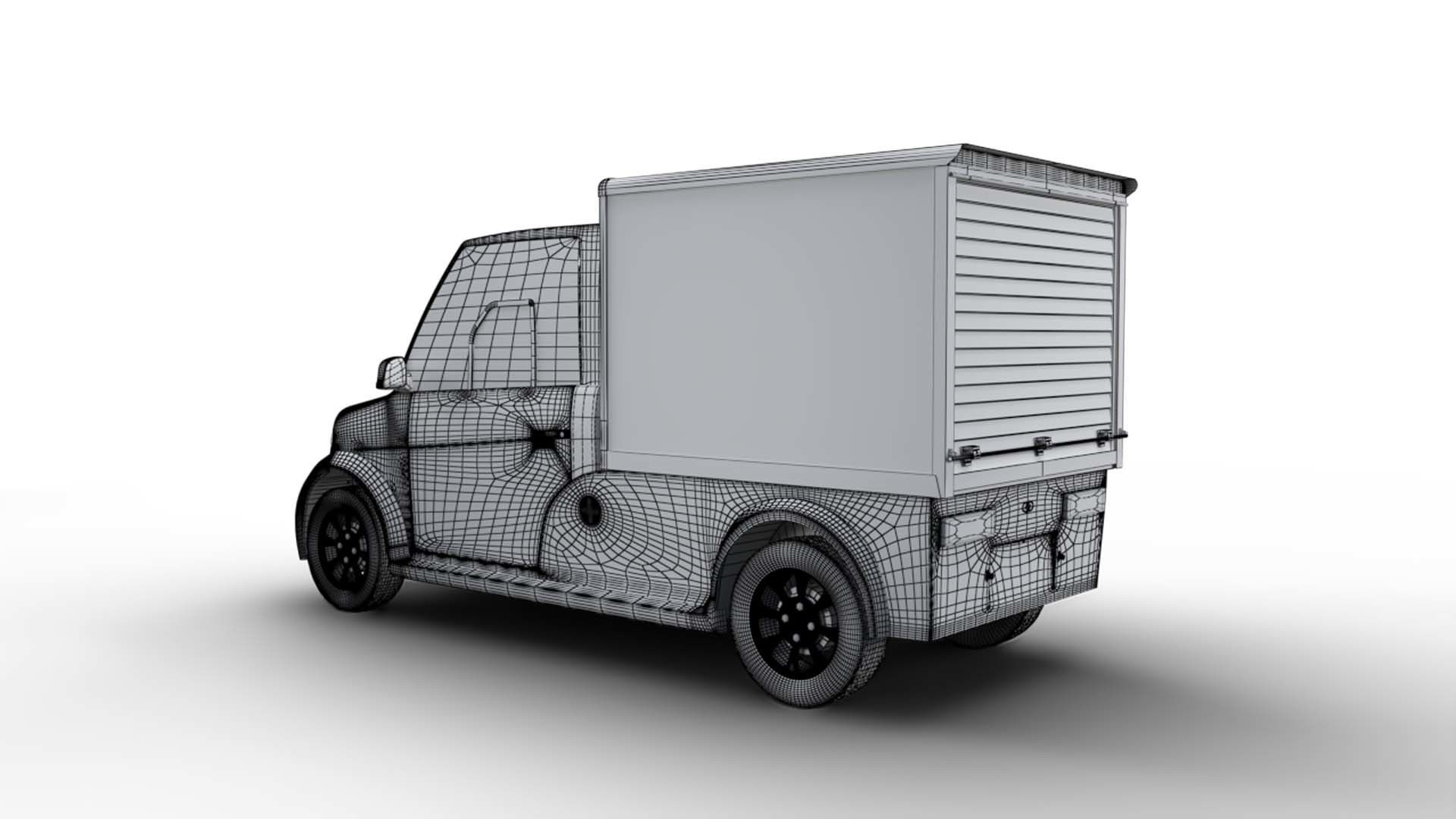 ARI-458 Box Electric Micro Truck 3D model rigged | CGTrader