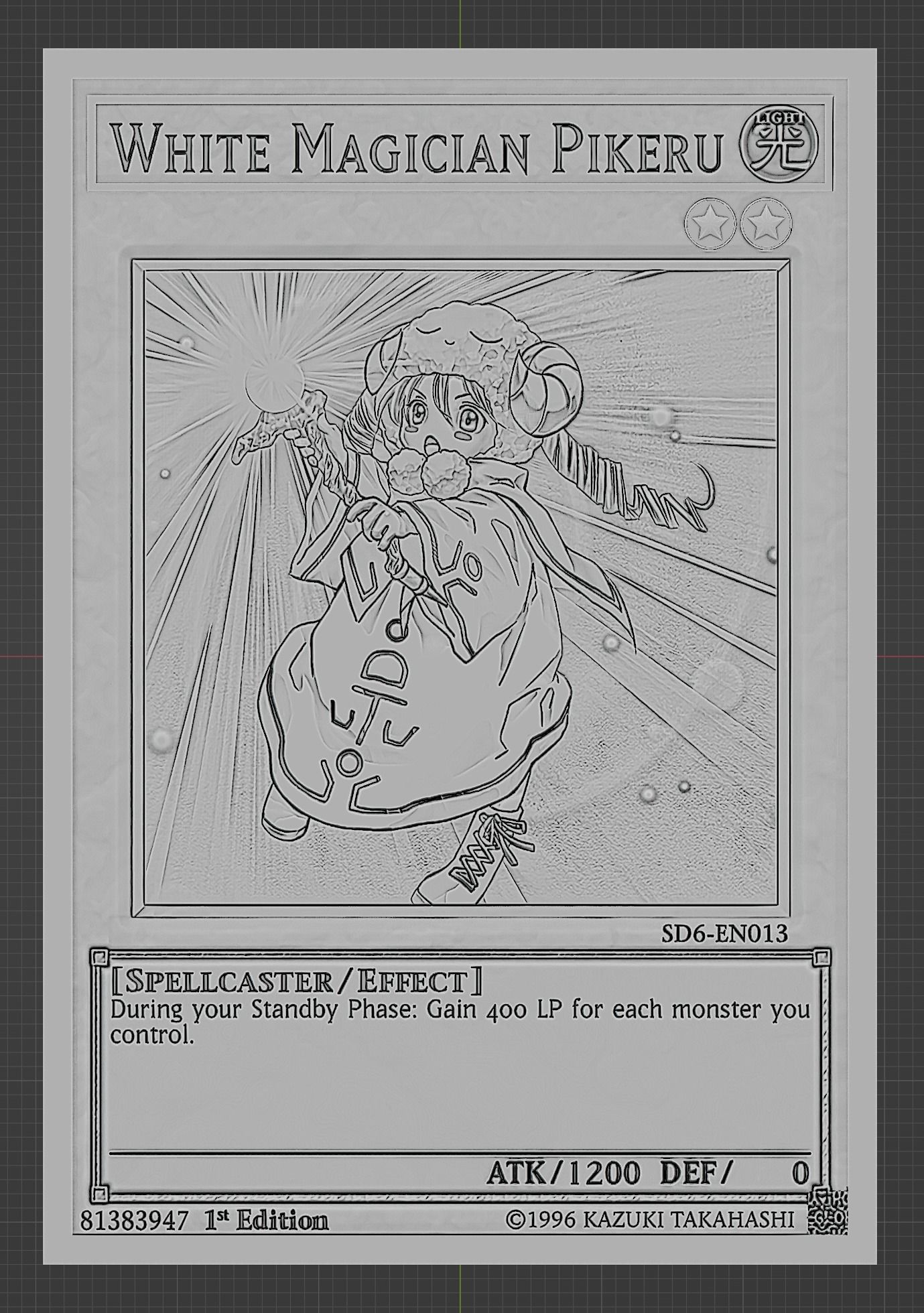 white magician pikeru - yugioh 3D model 3D printable | CGTrader