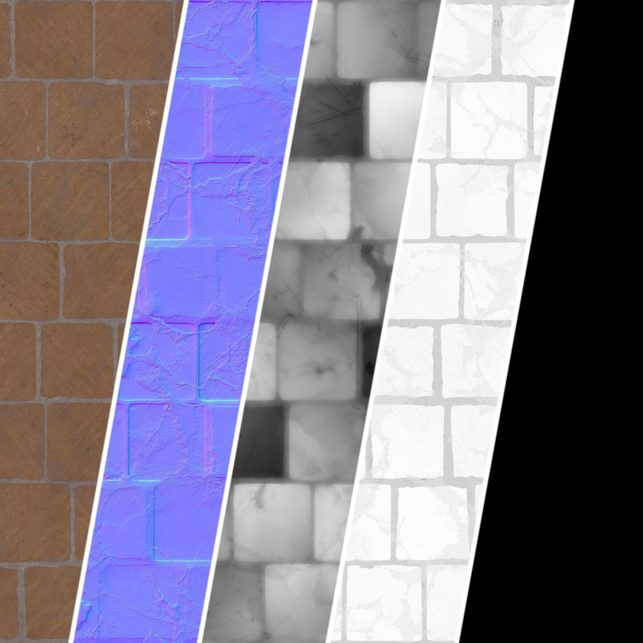 Texture Pavement Materials 43- Slat Stone Paving Sbsar Pbr 4k Seamless ...