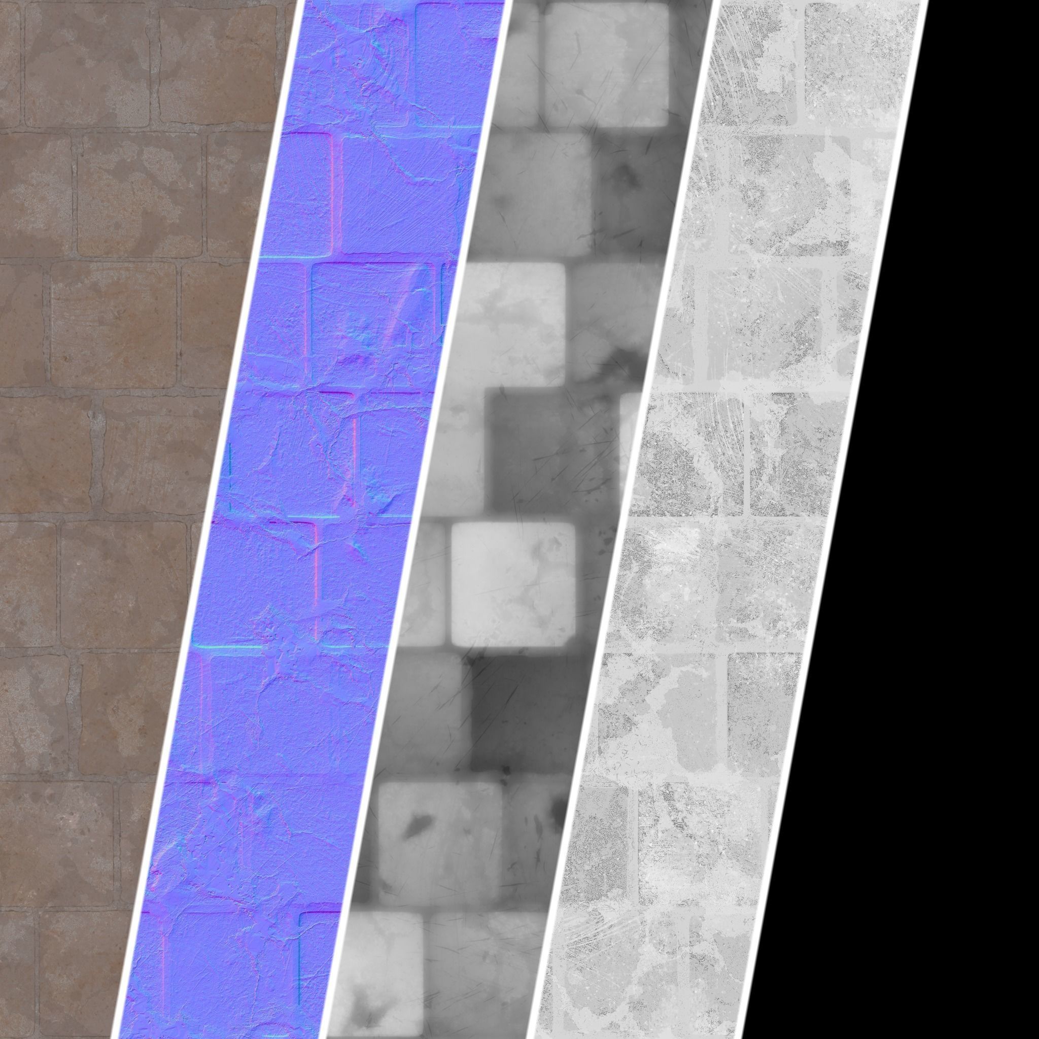 Texture Pavement Materials 43- Slat Stone Paving Sbsar Pbr 4k Seamless ...