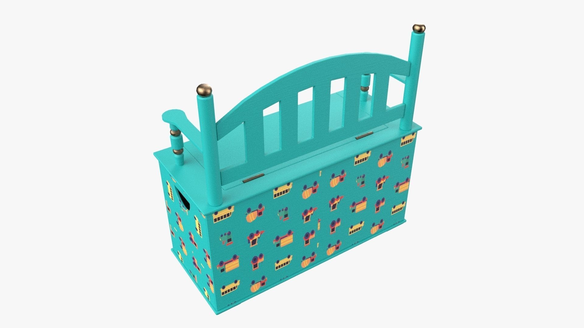 Kid Toy Box Child Throne Sticker Turquoise 3D model | CGTrader