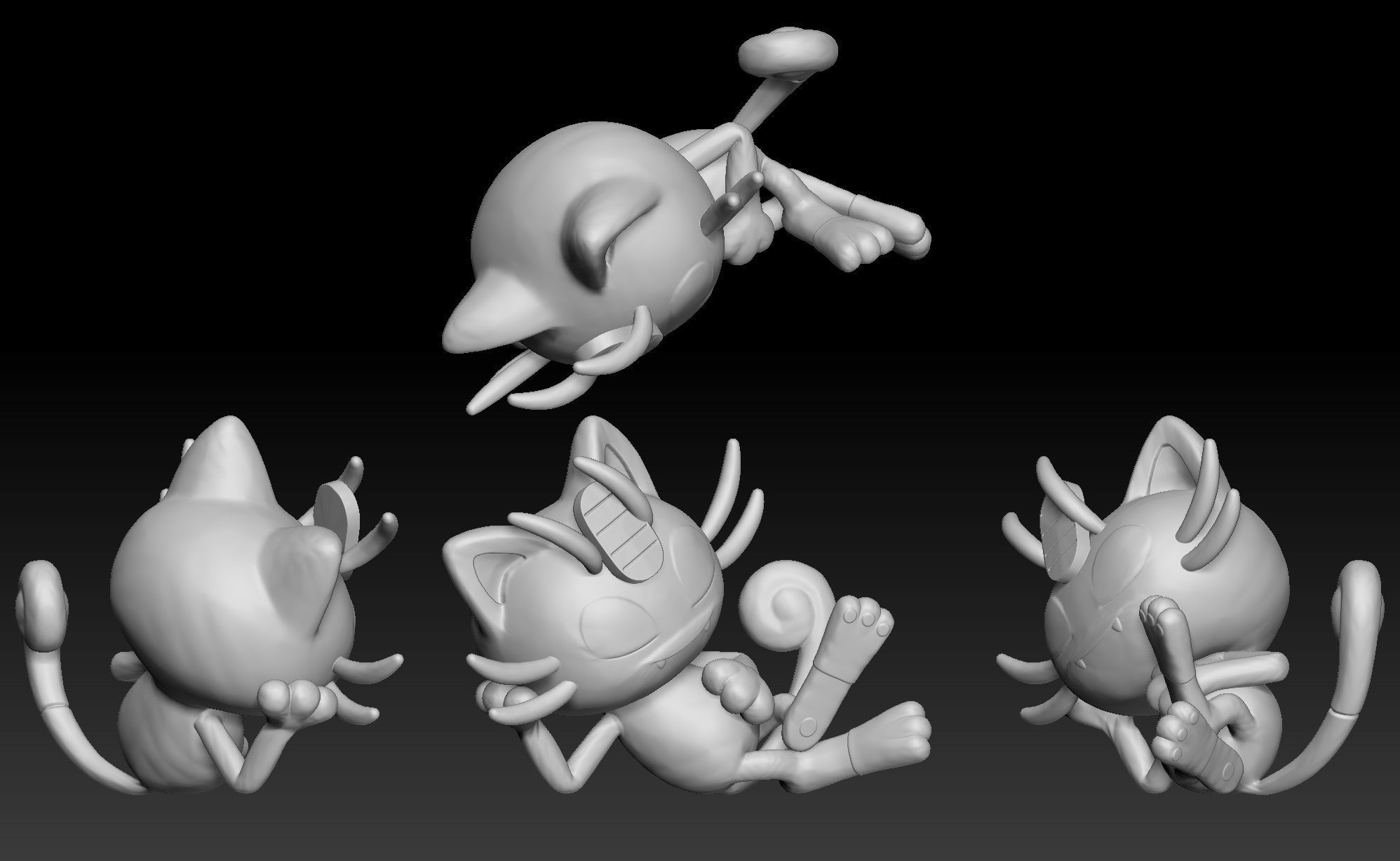 Pokemon Alolan Meowth Persian 3D model 3D printable | CGTrader