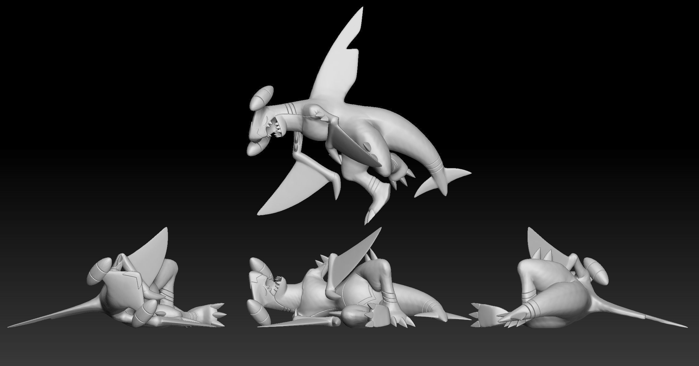 Pokemon Gible Gabite Garchomp 3D model 3D printable | CGTrader