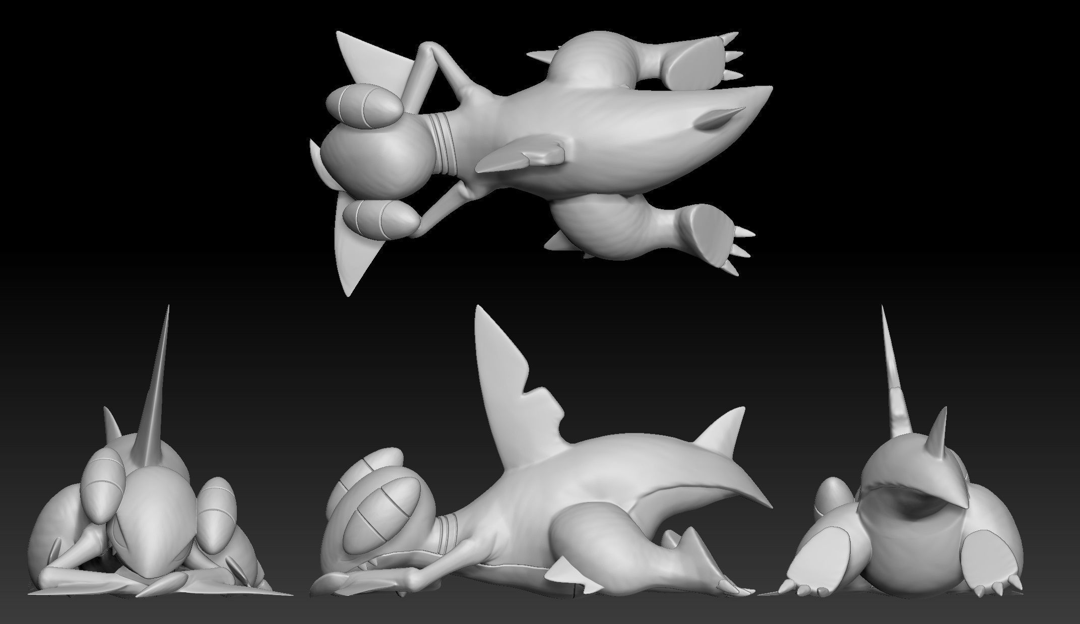 Pokemon Gible Gabite Garchomp 3D model 3D printable | CGTrader