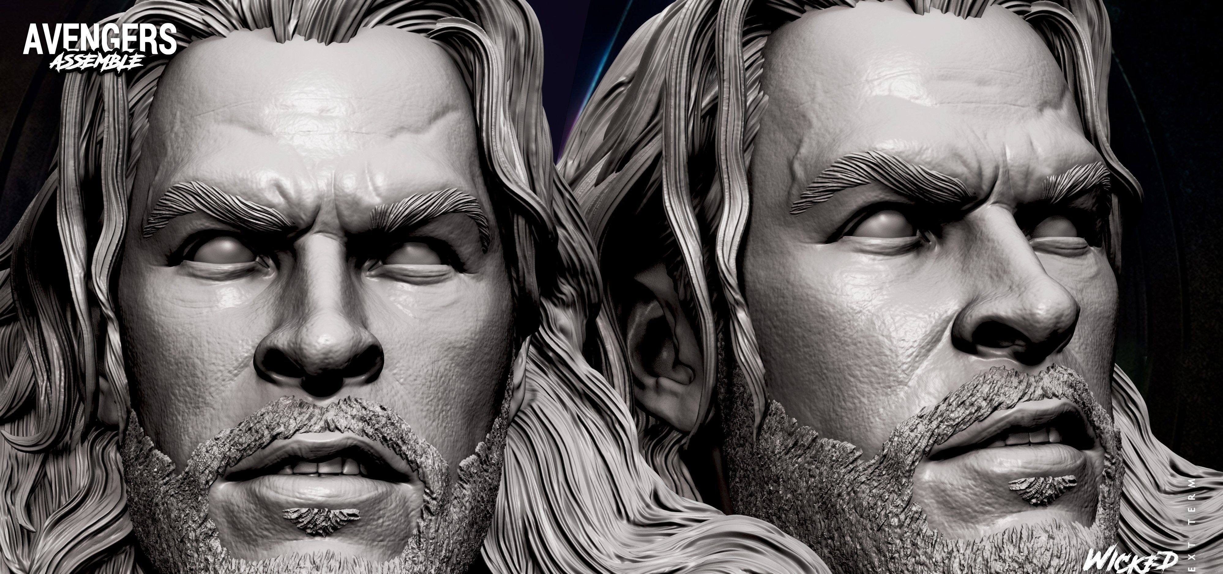 Wicked Marvel Thor Sculpture ready for 3D printing free 3D model 3D ...