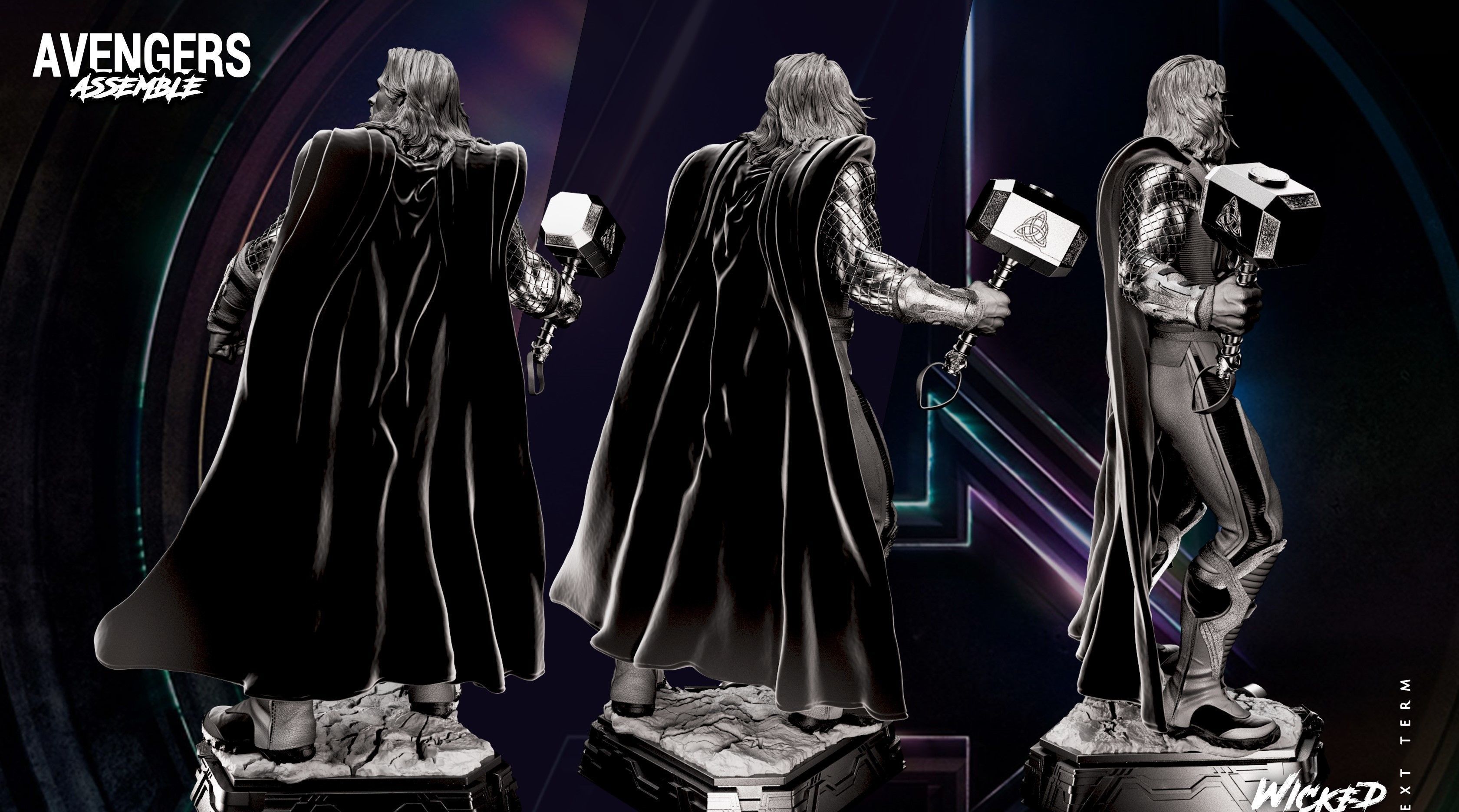 Wicked Marvel Thor Sculpture ready for 3D printing free 3D model 3D ...