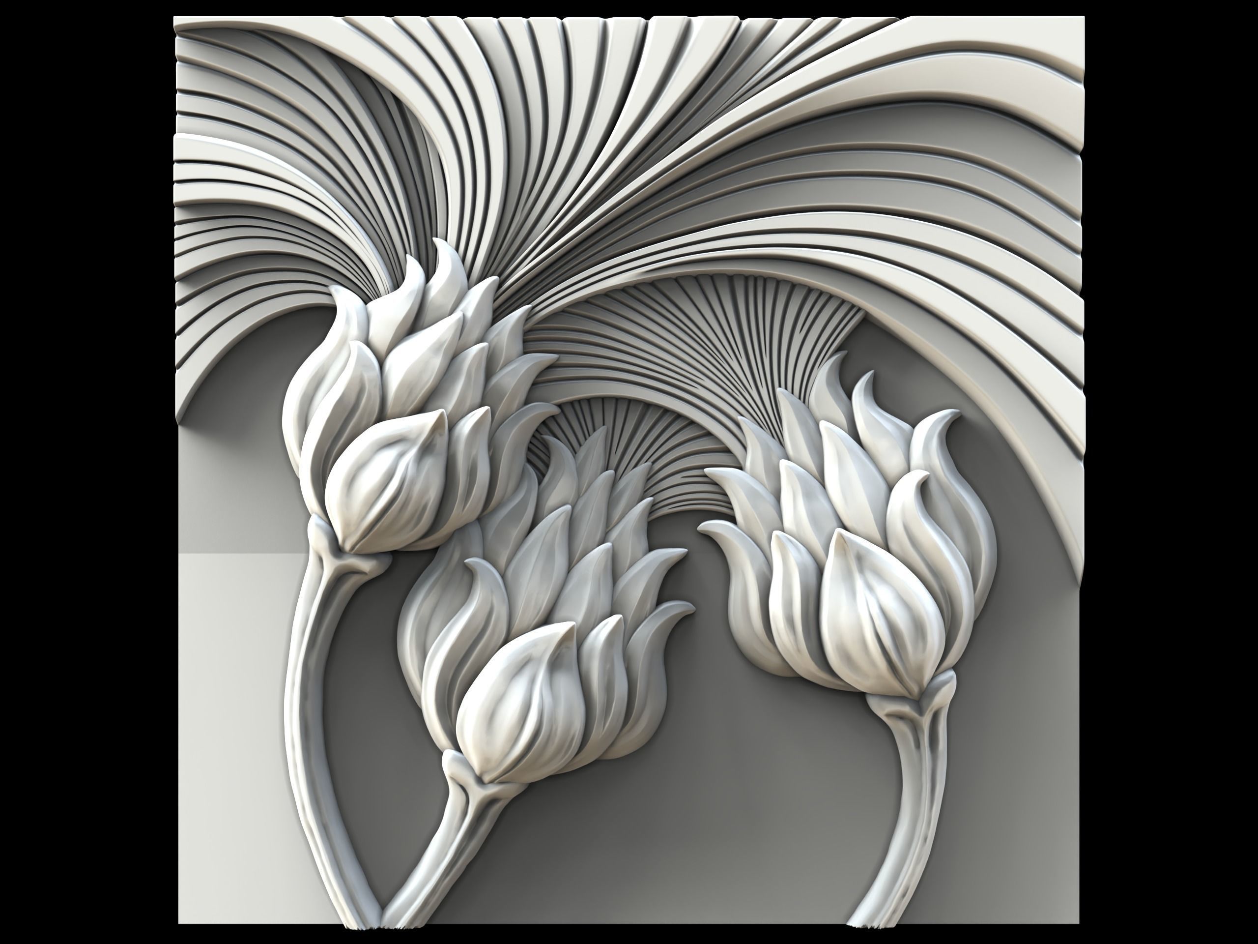 3D Model STL File for CNC Router Laser And 3D Printer Flowers 1 3D ...