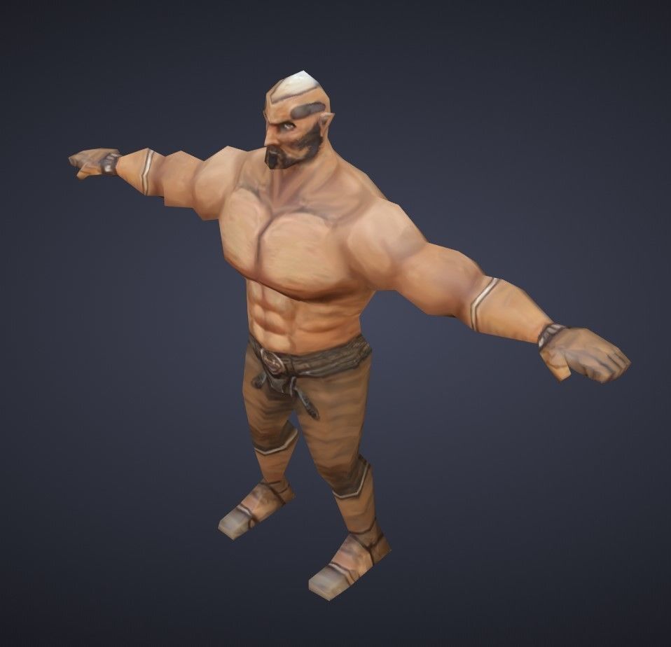 3D model Super lowpoly hand painted Fantasy Warrior VR / AR / low-poly ...