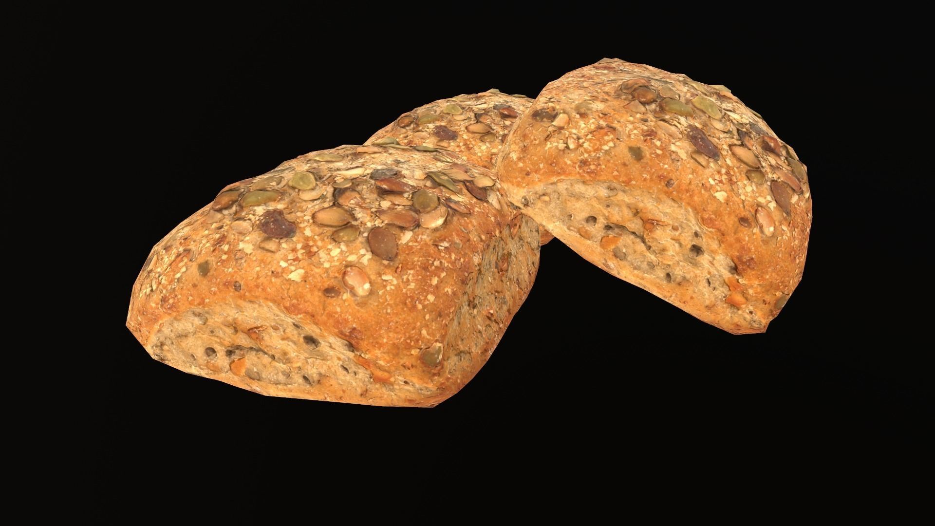 3D model Nutty Bread AR VR PBR Lowpoly with game ready 3d Model VR / AR ...