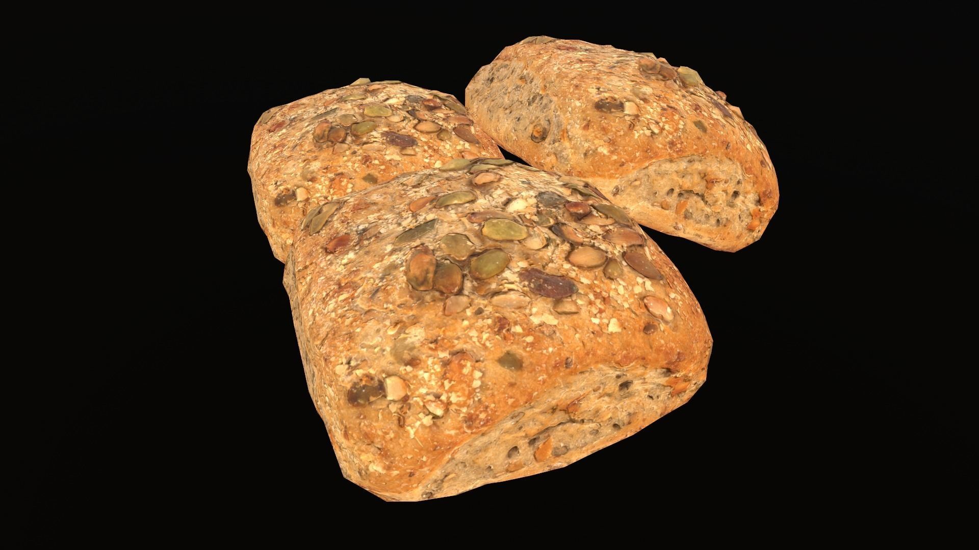 3D model Nutty Bread AR VR PBR Lowpoly with game ready 3d Model VR / AR ...