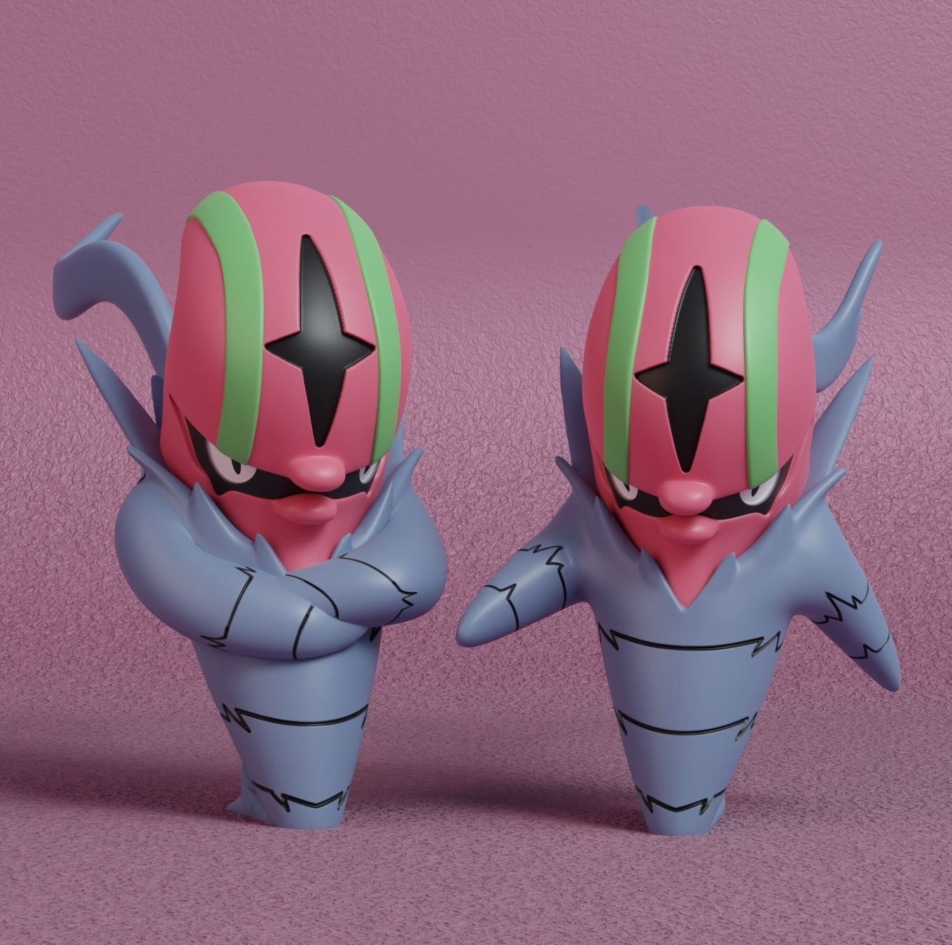 Pokemon - Shelmet and Accelgor with 2 poses 3D model 3D printable ...
