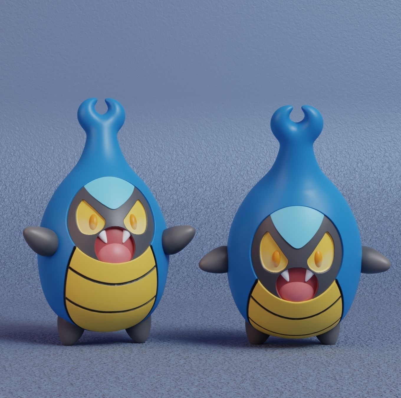 Pokemon - Karrablast and Escavalier with 2 poses 3D model 3D printable ...