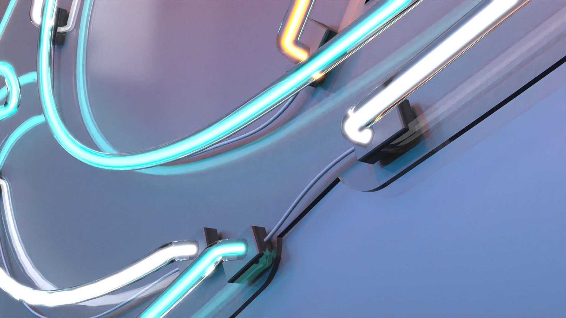 Sunset Wave - Neon Sign 3D model | CGTrader