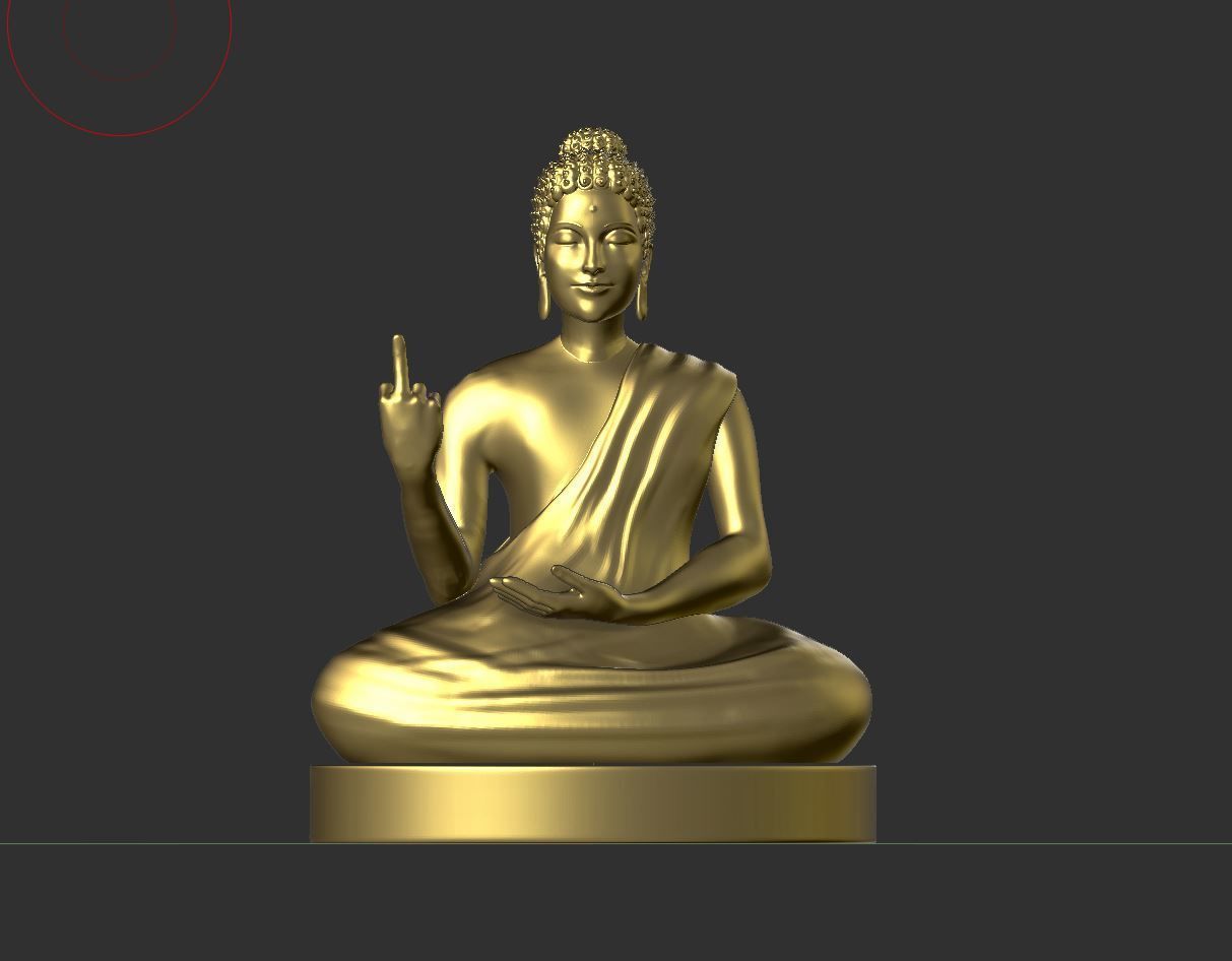 BUDDHA STATUE WITH MIDDLE FINGER 3D model 3D printable | CGTrader