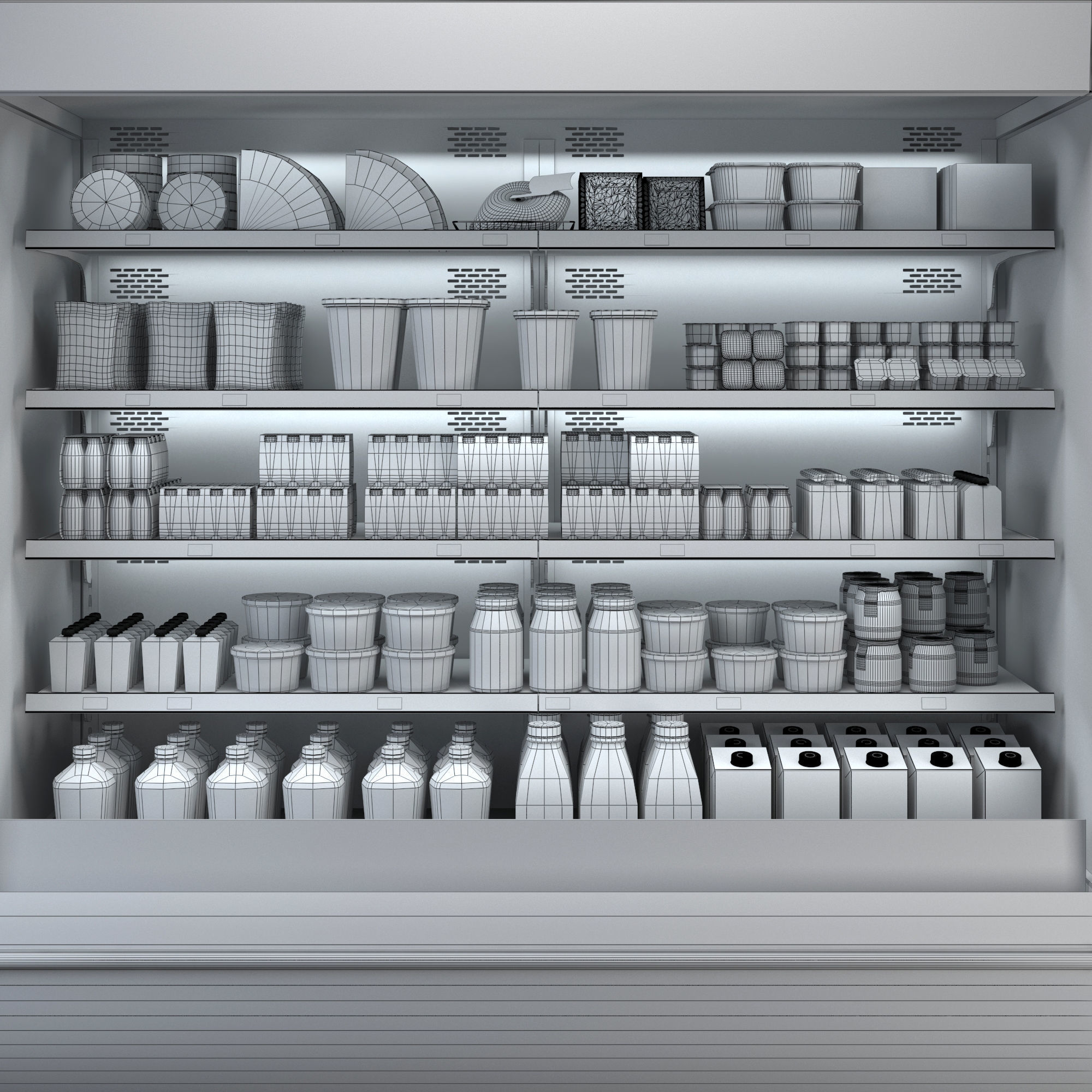 3D model Dairy showcase VR / AR / low-poly | CGTrader