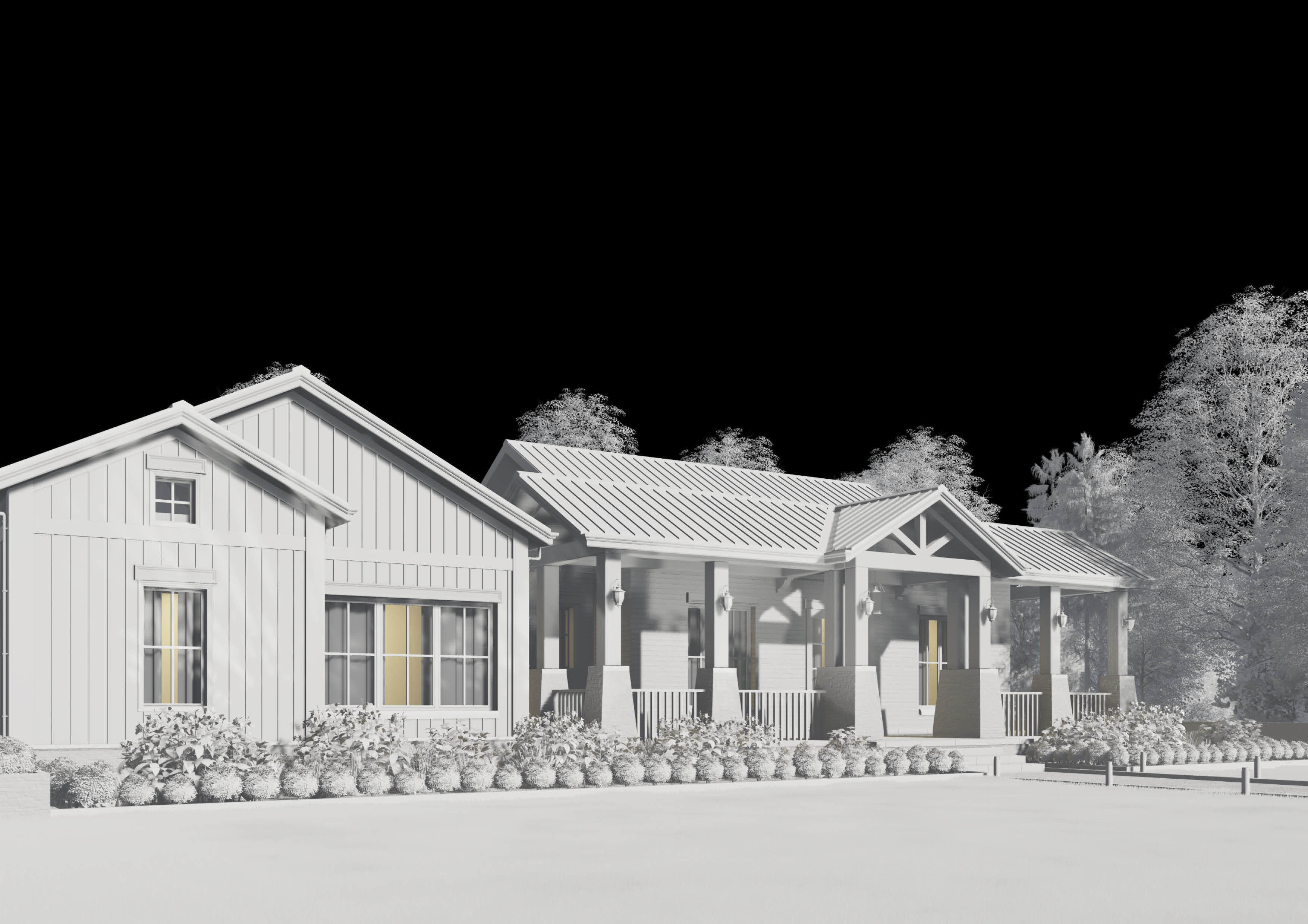 Farm House Exterior Scene - 2D drawing Arch D - 36x 24 inch 3D model ...