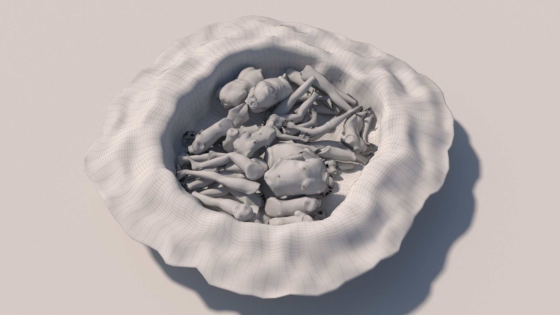 Small Common pit human body parts 3D model | CGTrader