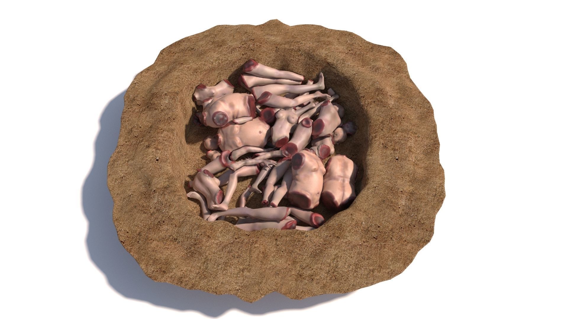 Small Common pit human body parts 3D model | CGTrader