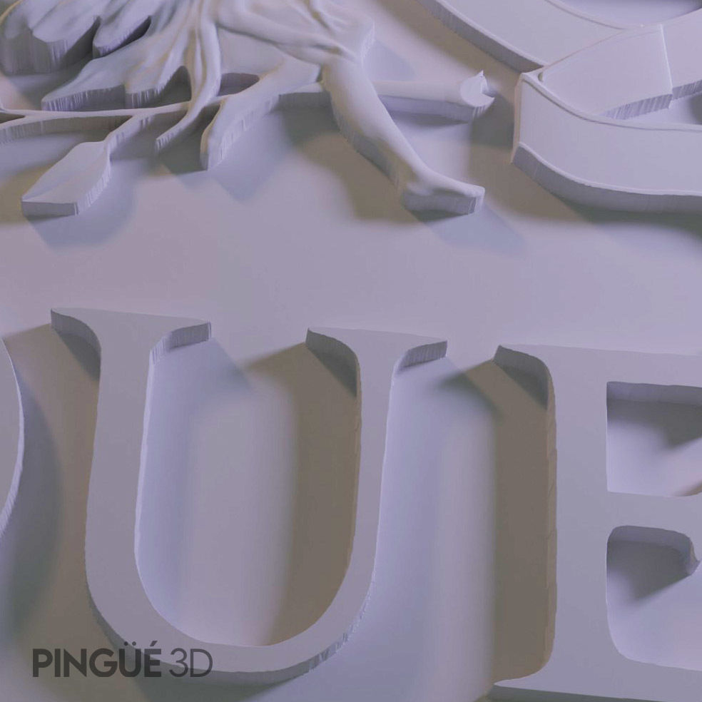 QUEEN LOGO KEYCHAIN AND BASRELIEF CREST - 3D AND CNC HEIGHTMAP 3D model ...