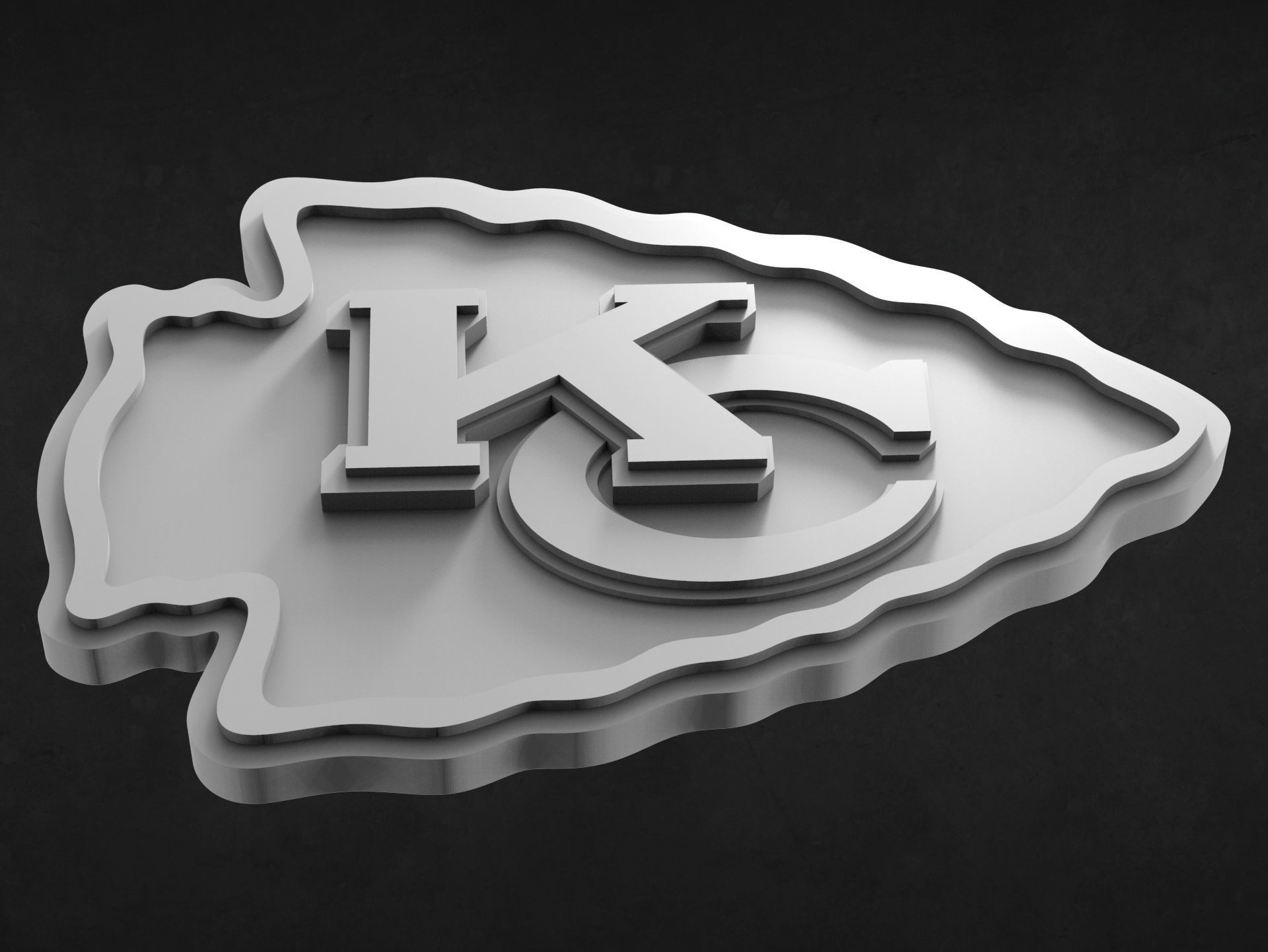 Kansas City Chiefs Logo 3D model 3D printable | CGTrader