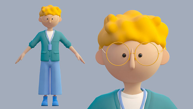 Cartoon Boy Manager Young Father 3D model | CGTrader