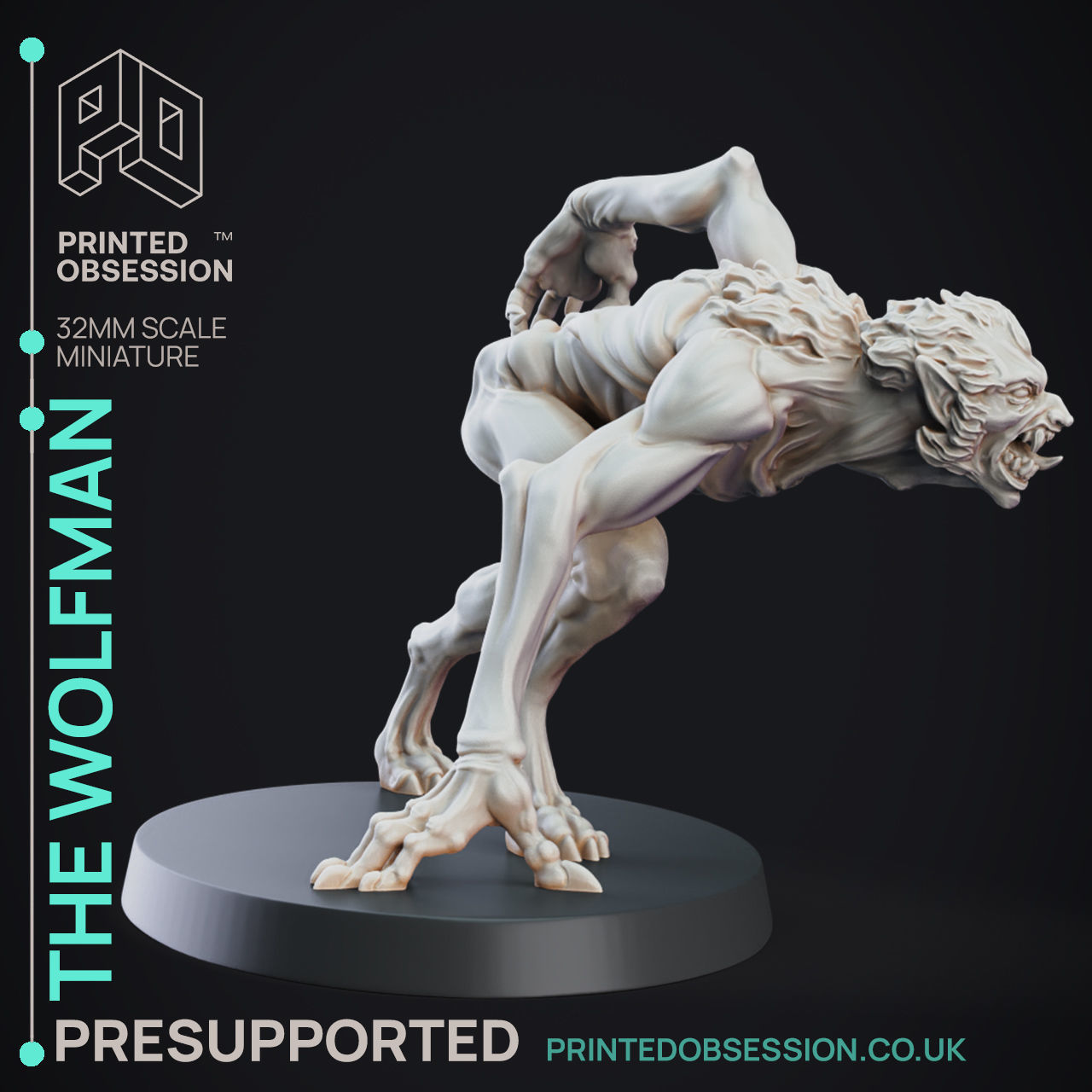 Wolfman - 3D Printable TTRPG - PRESUPPORTED - 32mm Scale 3D model 3D ...