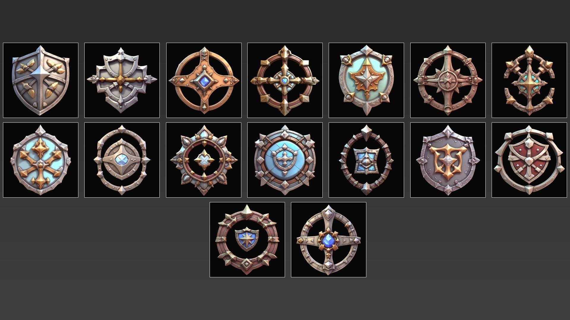 100 Fantasy Medieval Badges Game Asset Texture | CGTrader