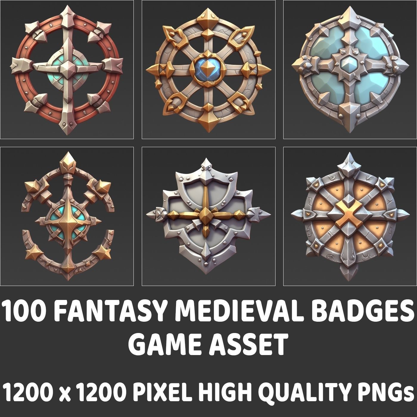 100 Fantasy Medieval Badges Game Asset Texture | CGTrader