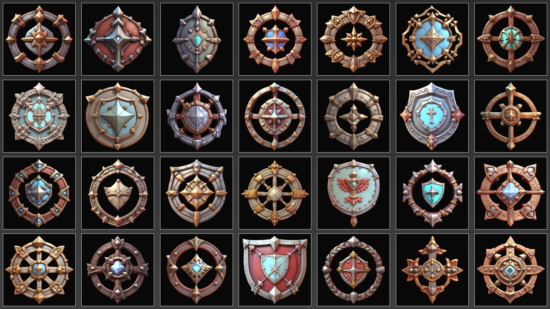 100 Fantasy Medieval Badges Game Asset Texture | CGTrader