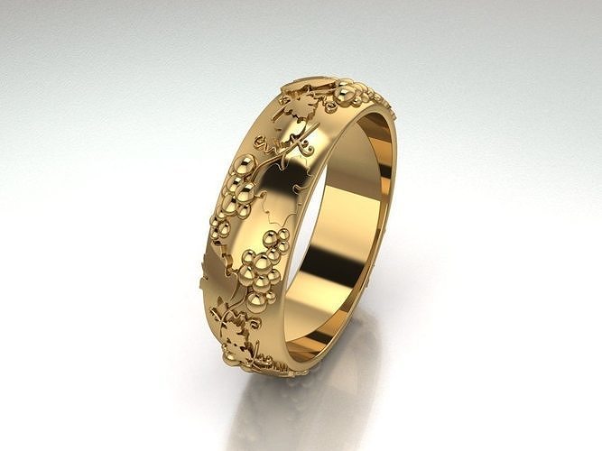 Grape style wedding rings 3D model 3D printable | CGTrader