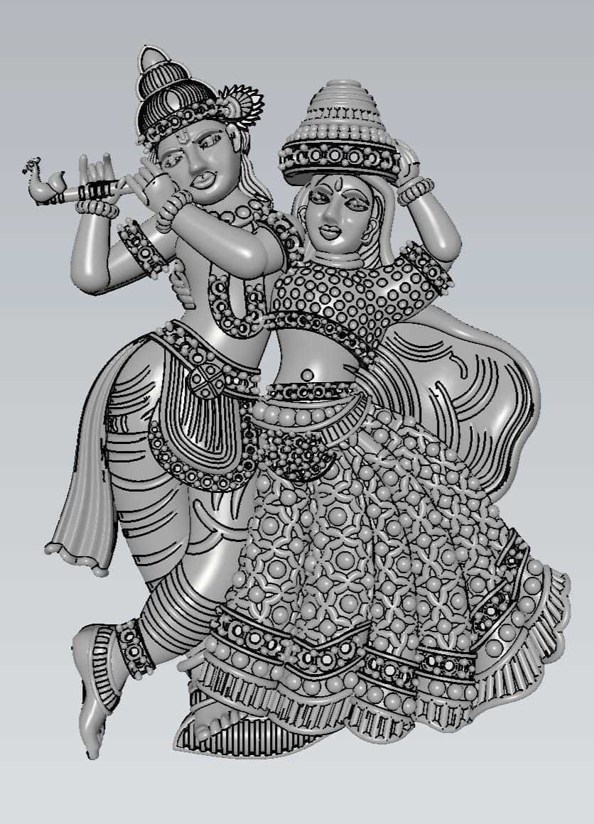 radha krishna 3D model 3D printable | CGTrader