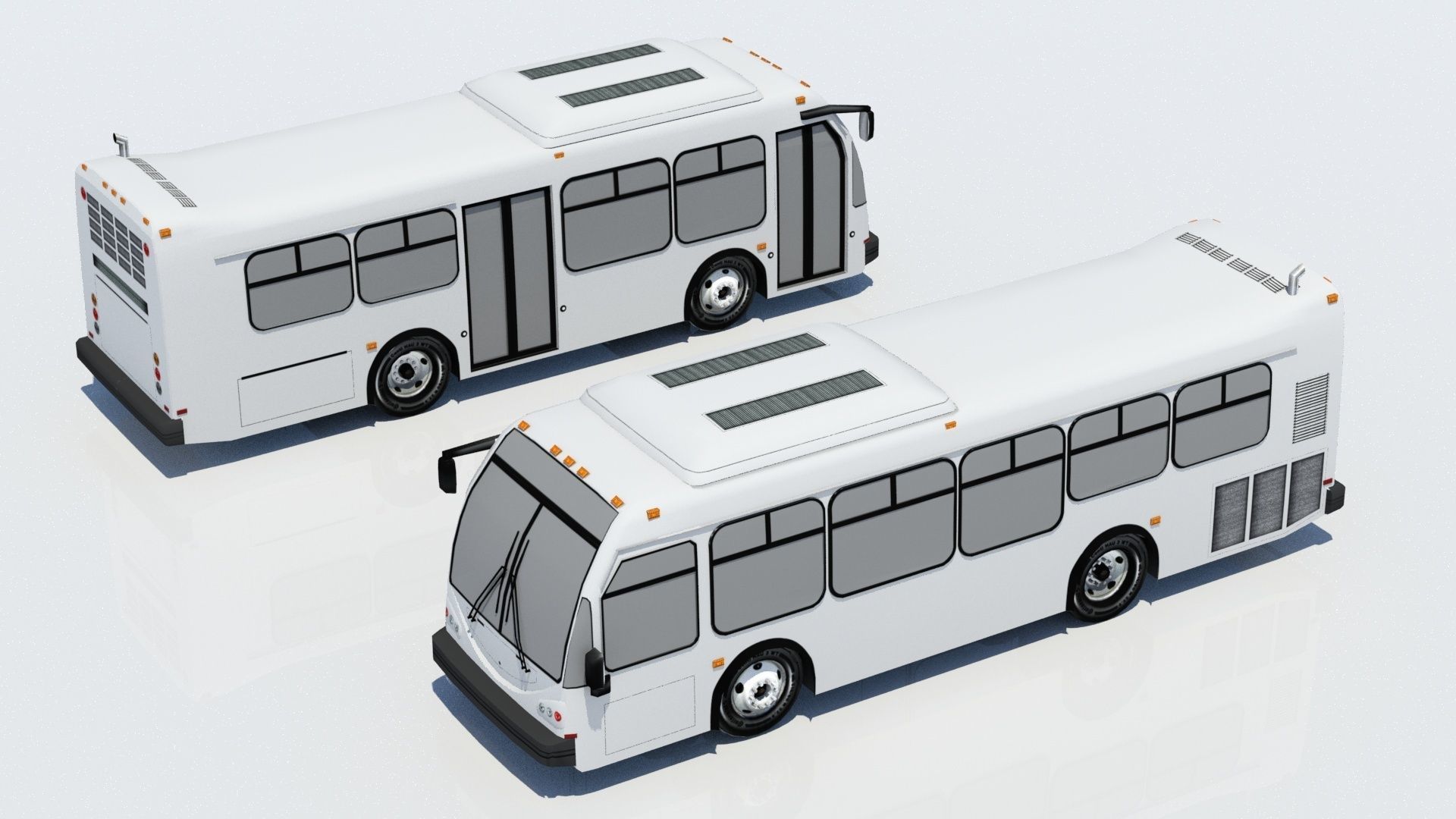 3D model Eldorado National EZ RIDER II BRT Static Bus Low poly blank VR ...