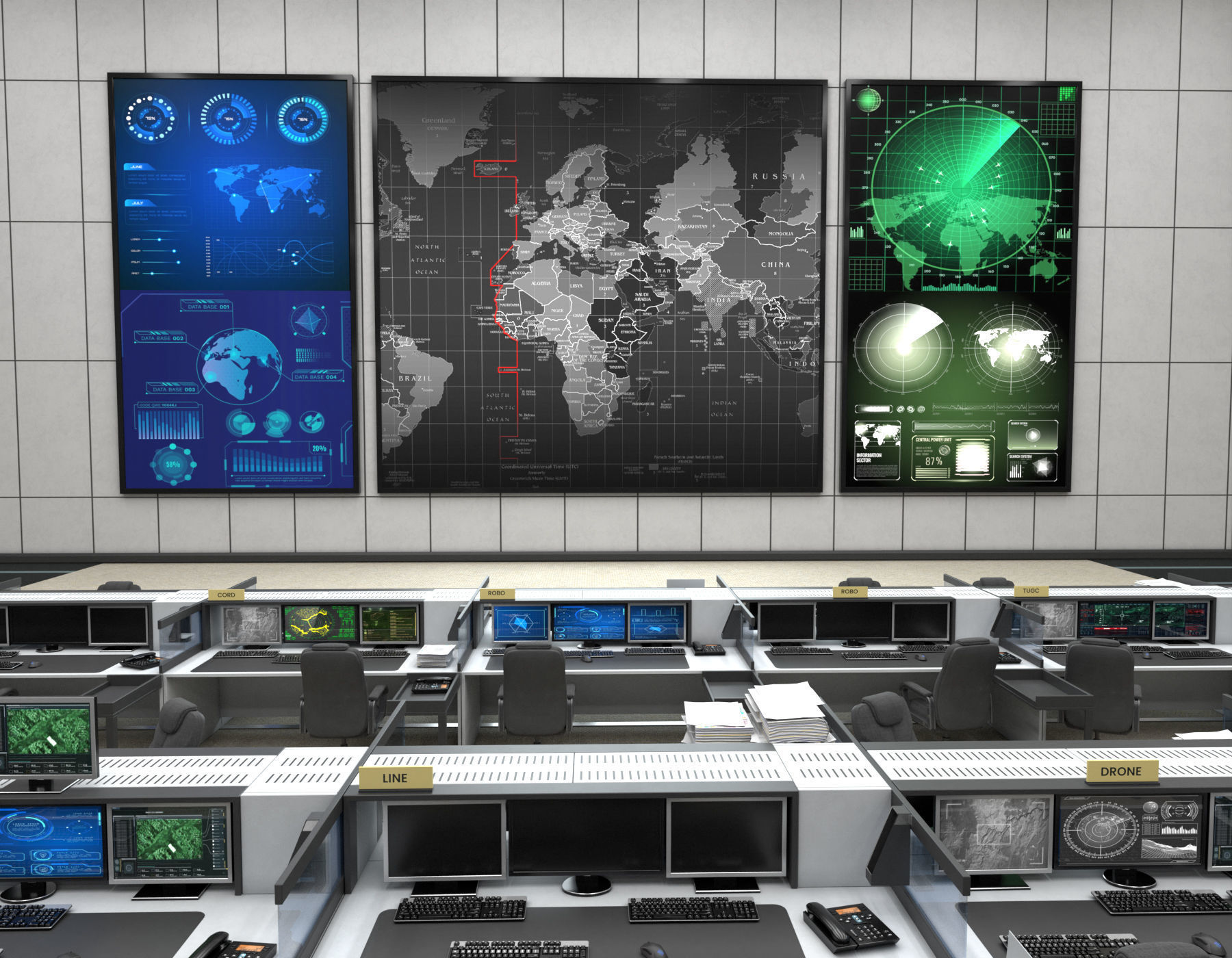 3D model Operations Control Center VR / AR / low-poly | CGTrader