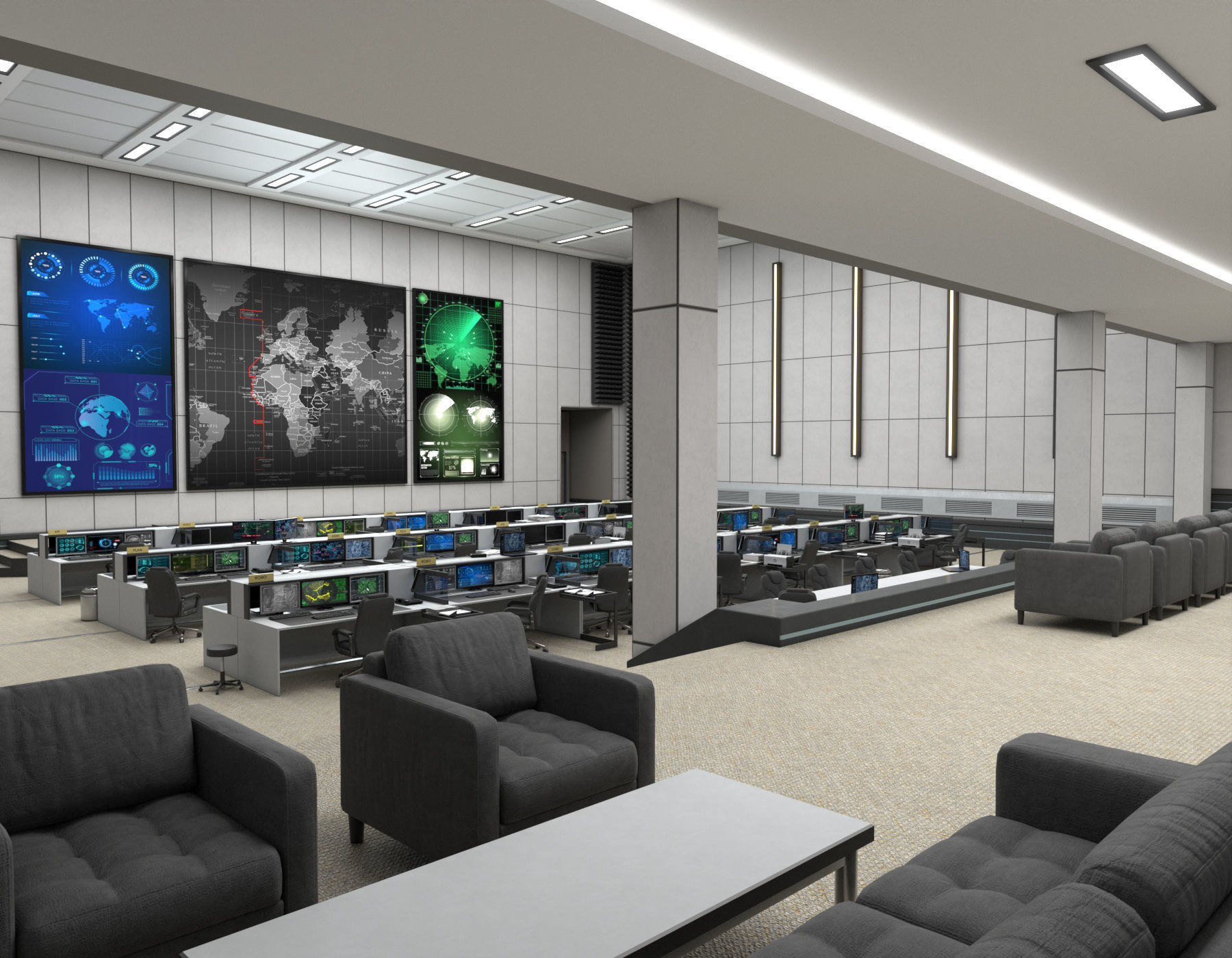3D model Operations Control Center VR / AR / low-poly | CGTrader