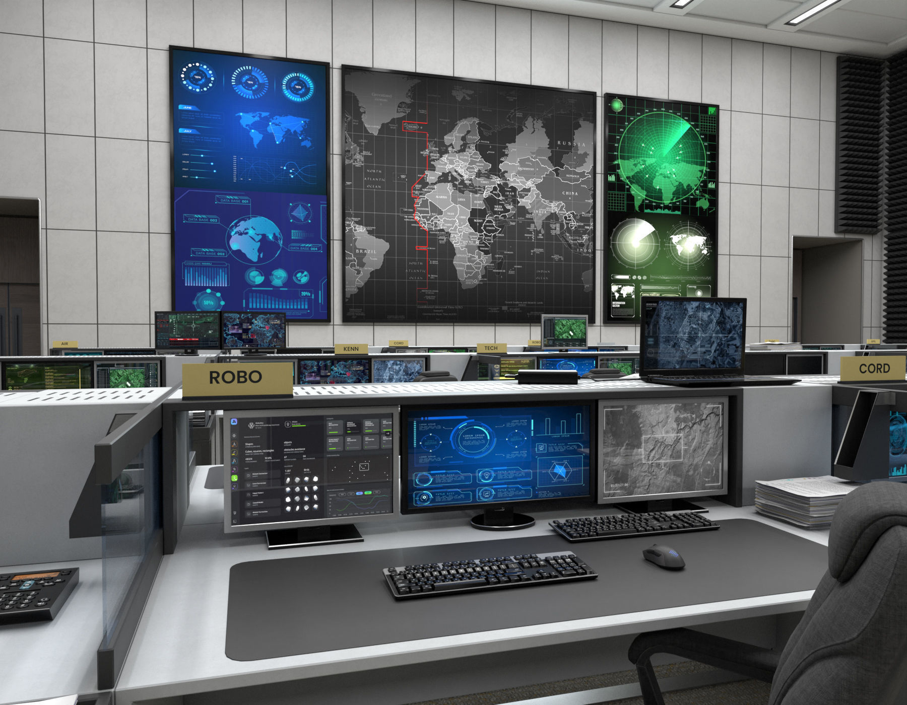 3D model Operations Control Center VR / AR / low-poly | CGTrader