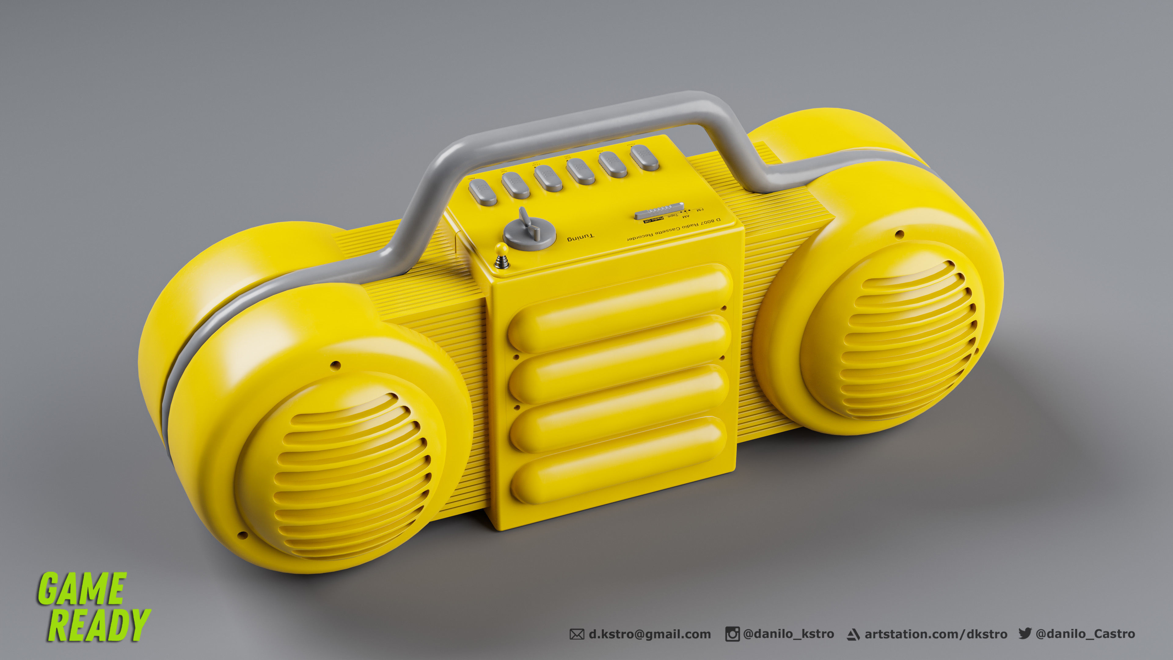 3D model Radio Cassette Recorder - Lowpoly - 4k Textures VR / AR / low ...