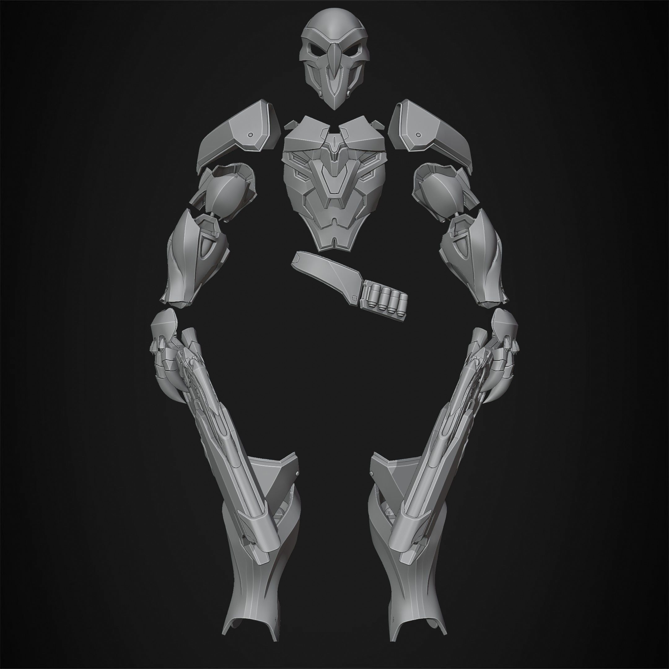 Overwatch 2 Reaper Full Armor and Gun for Cosplay 3D Model Collection ...