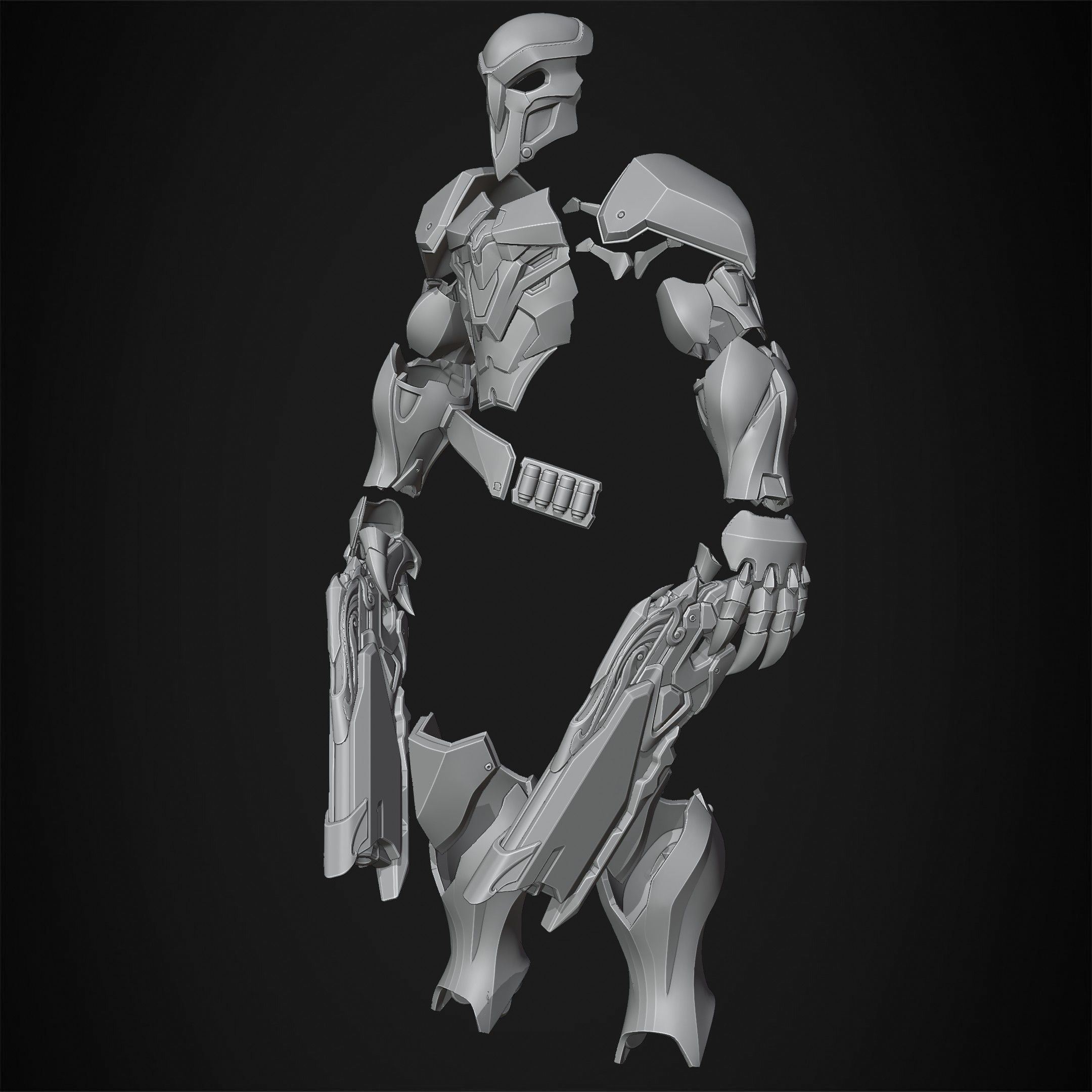 Overwatch 2 Reaper Full Armor and Gun for Cosplay 3D Model Collection ...