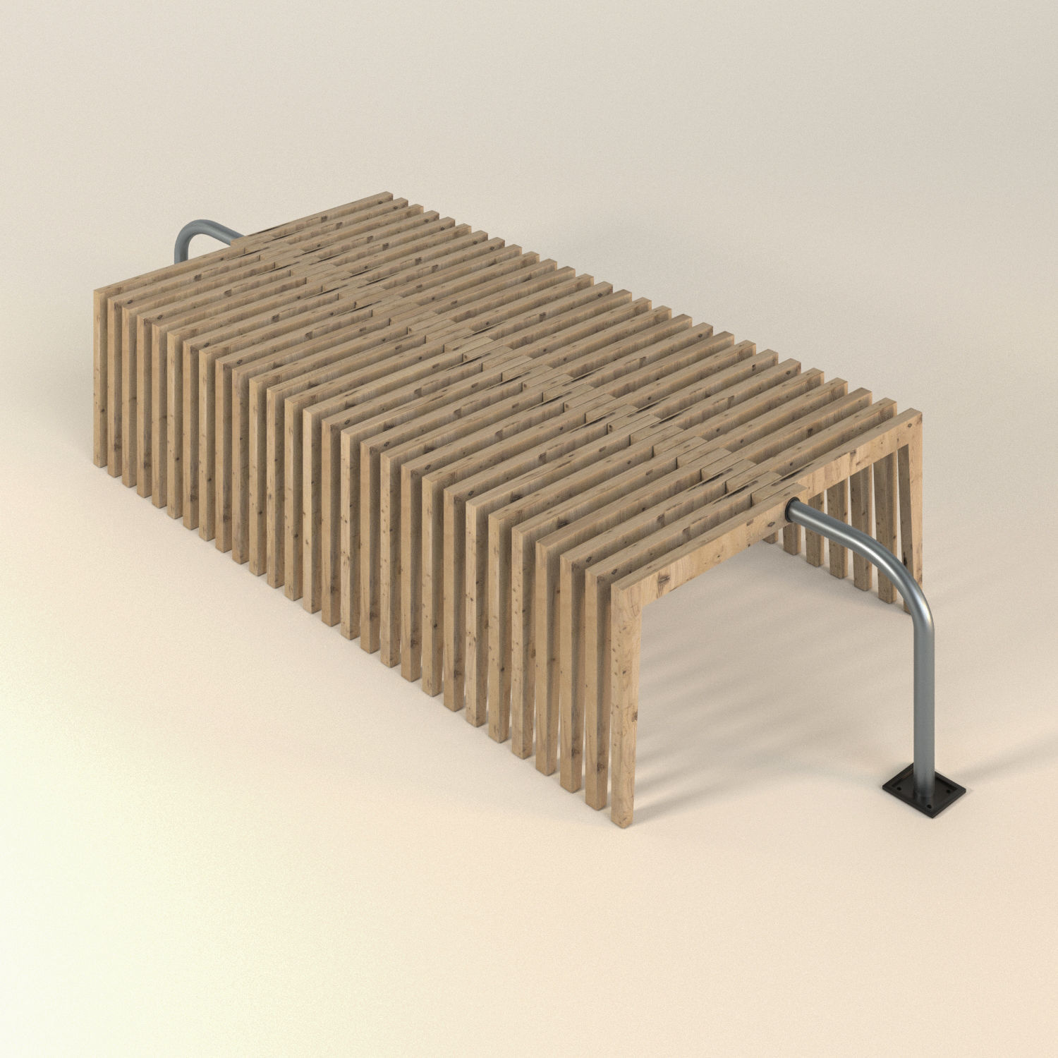 wooden parametric bench 3D model | CGTrader