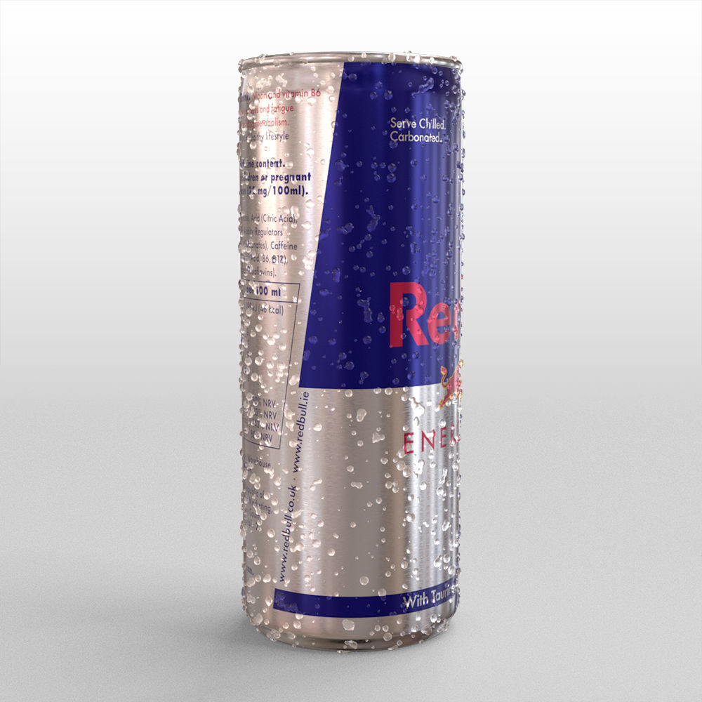 Red Bull Can 250ml with Spritz 3D model | CGTrader