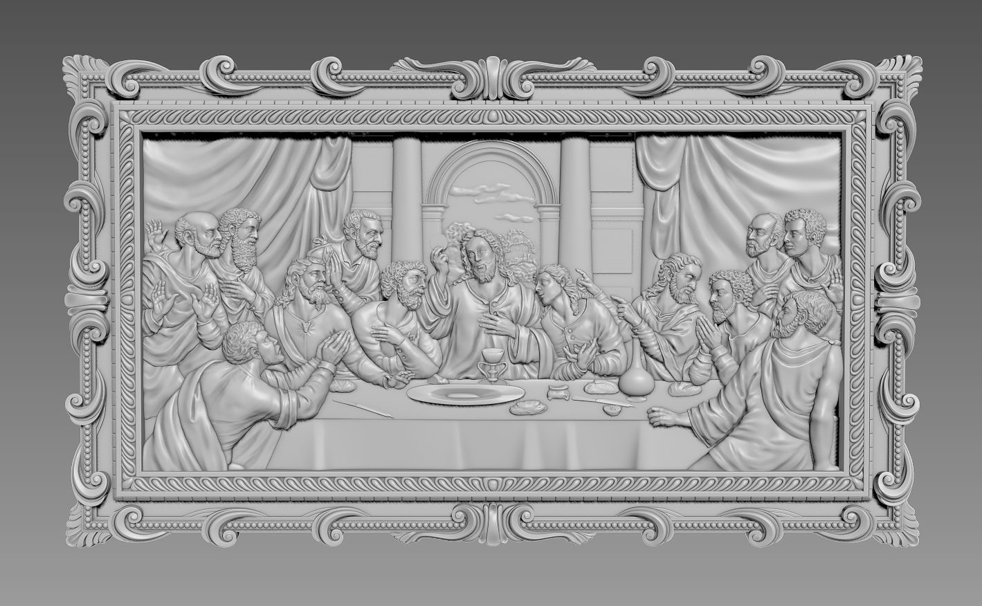 The Last Supper Bas-Relief 3D model | CGTrader