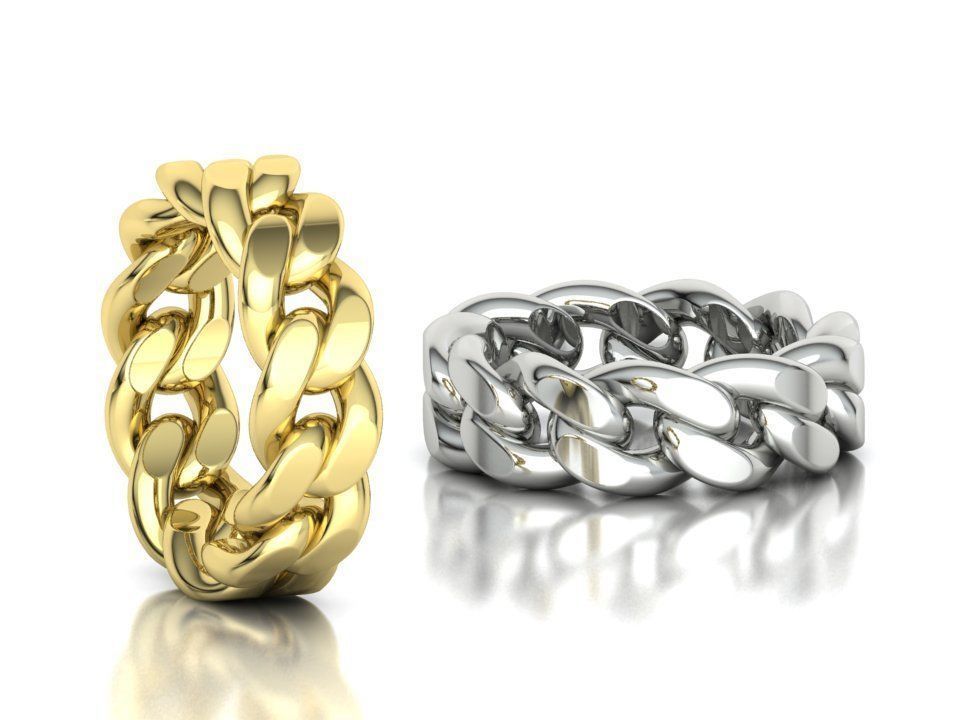Heavy Cuban Chain Rings 3mm thick 5us 6us 7us 8us sizes 3D model 3D ...