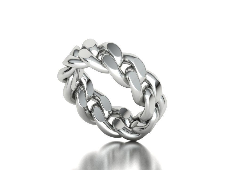 Heavy Cuban Chain Rings 3mm thick 5us 6us 7us 8us sizes 3D model 3D ...
