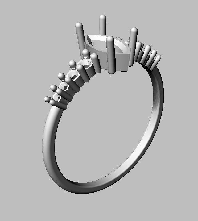 Marquise Gemstone Classic Ring 3D model 3D printable | CGTrader