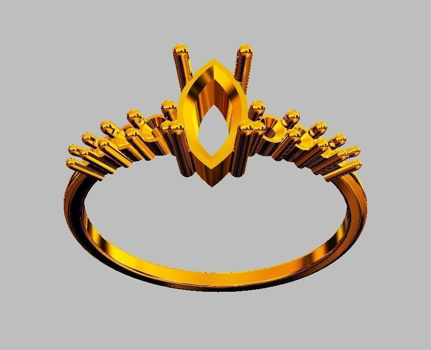 Marquise Gemstone Classic Ring 3D model 3D printable | CGTrader
