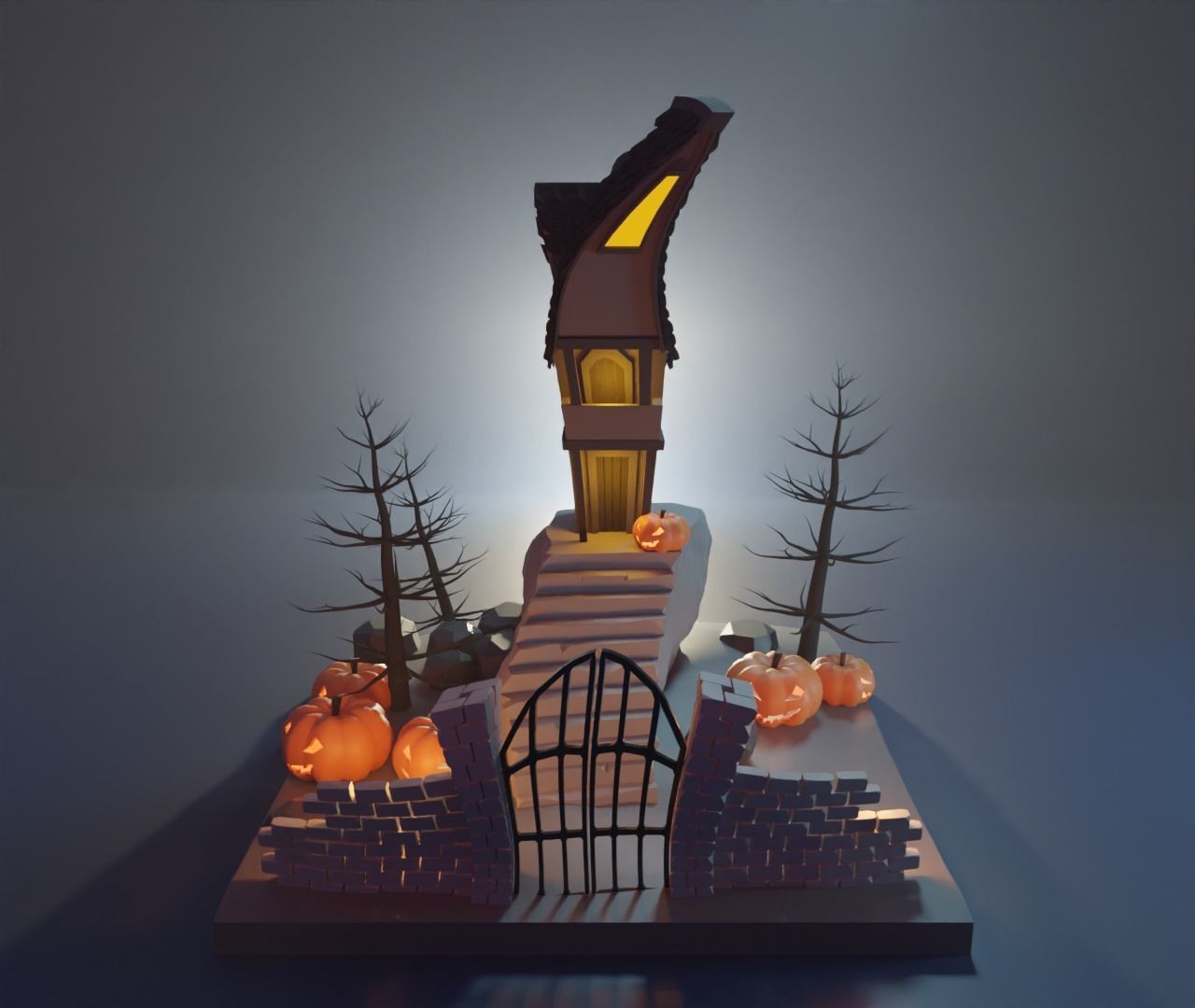 3D model Spooky Halloween House VR / AR / low-poly | CGTrader
